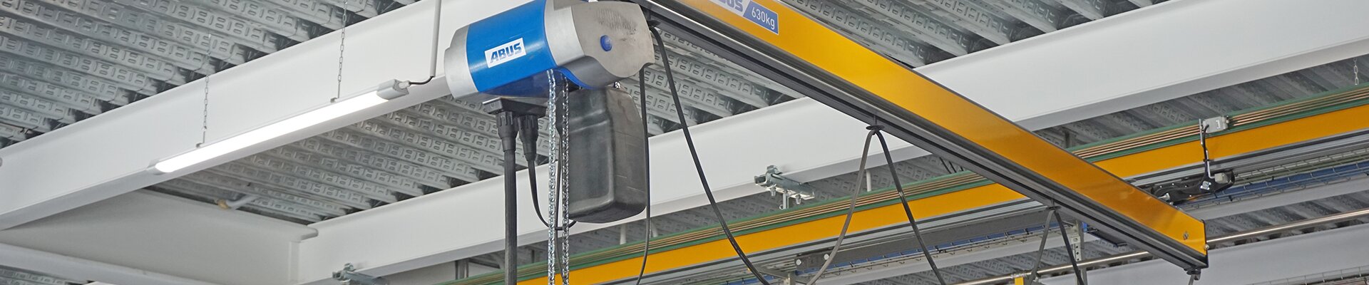 HB suspended rail systems and ABUS EOT crane in pump factory